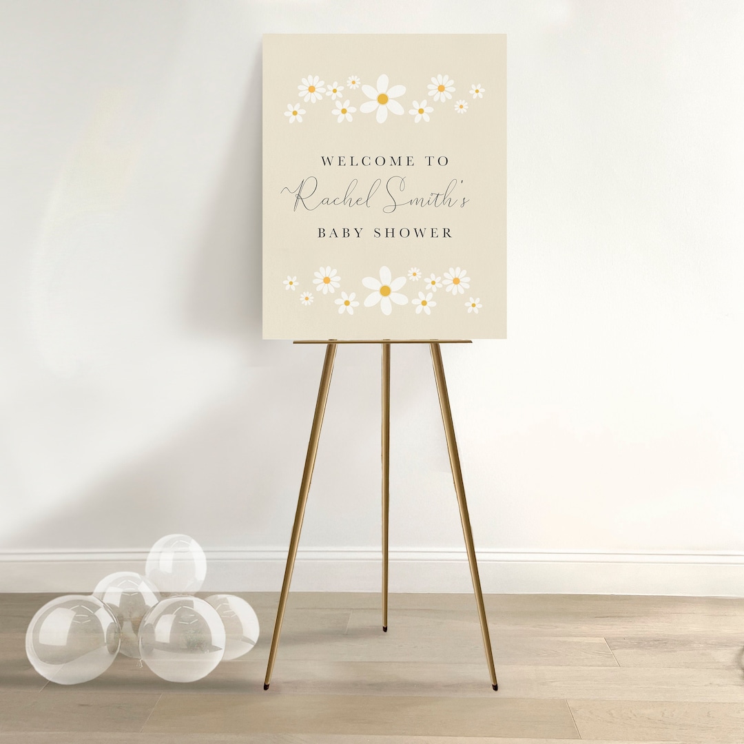 Daisy Welcome Sign Editable Template | Welcome Sign, Daisy, Baby Shower ...