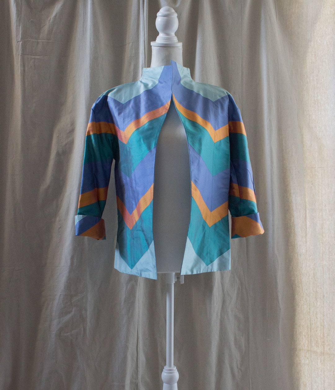 Vintage Satin Chevron Reversible Jacket - Etsy