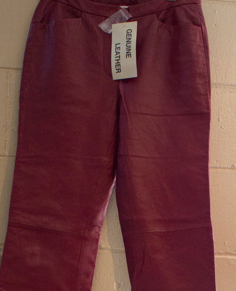 Vintage Red Leather Pants | Etsy