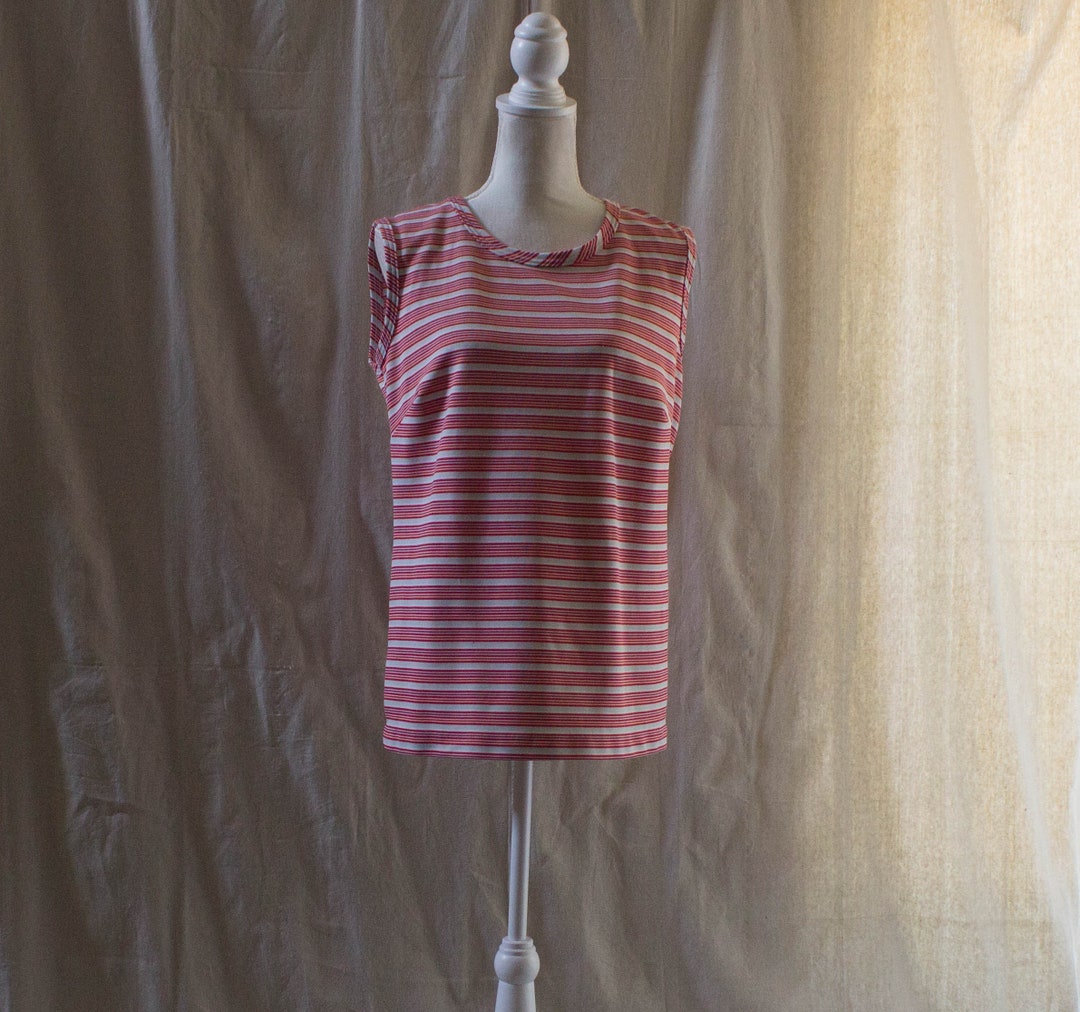 Vintage 1970s Red Striped Tank Top - Etsy