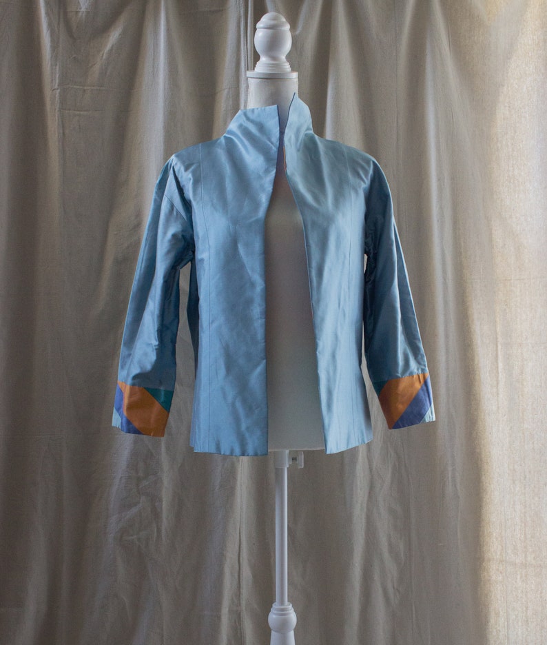 Vintage Satin Chevron Reversible Jacket - Etsy
