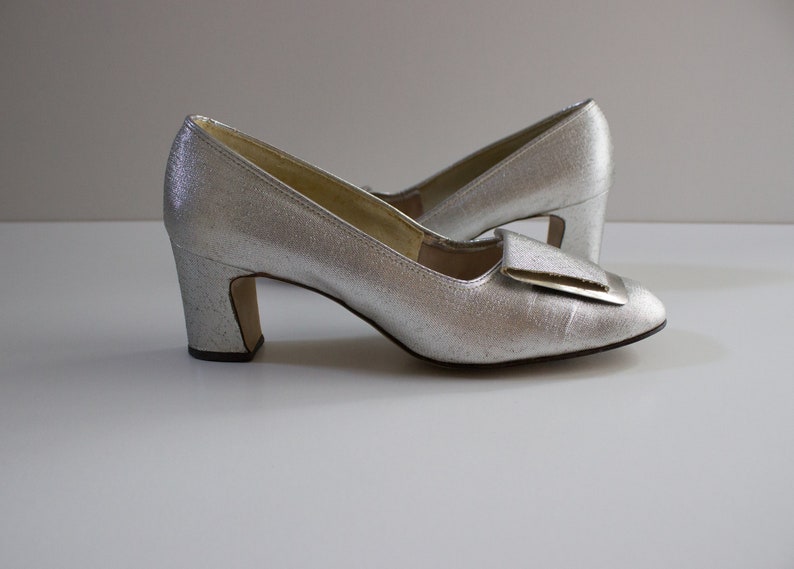 Vintage 1960s Silver Pumps - Etsy