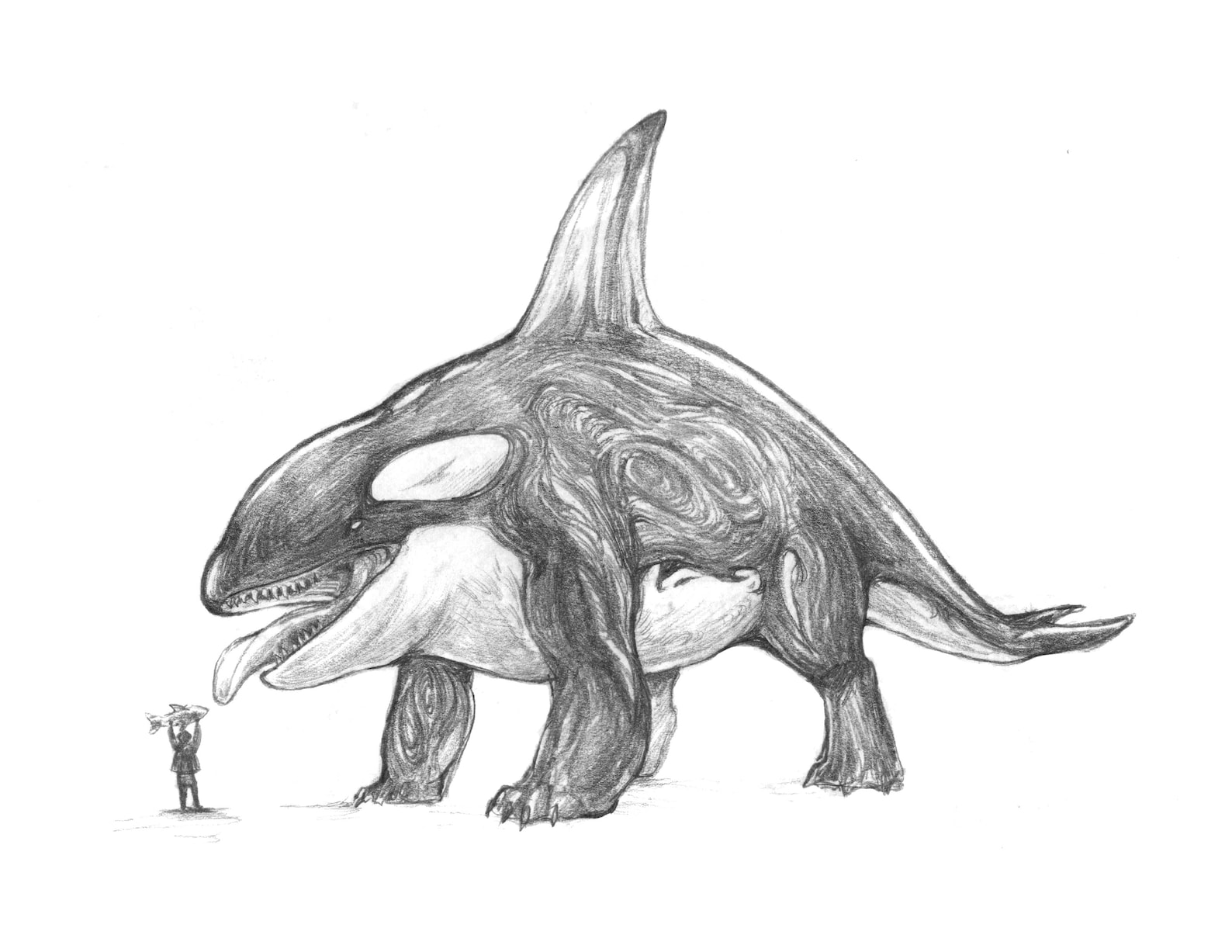 Akhlut Orca-wolf Spirit 8.5x11 Inch Fantasy Art Print - Etsy