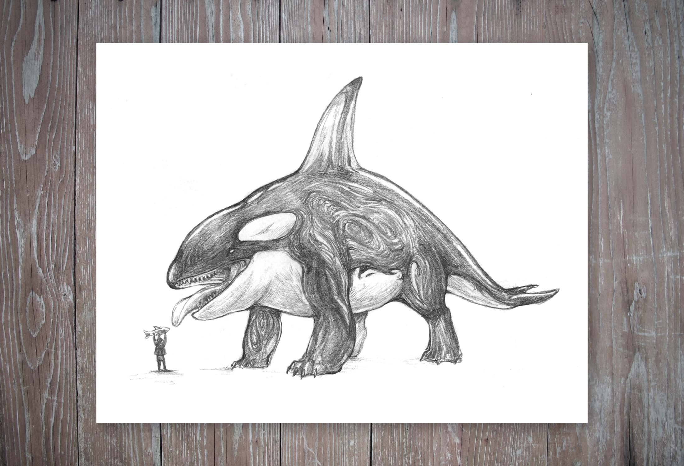 Akhlut Orca-Wolf Spirit 8.5x11 inch fantasy art print | Etsy
