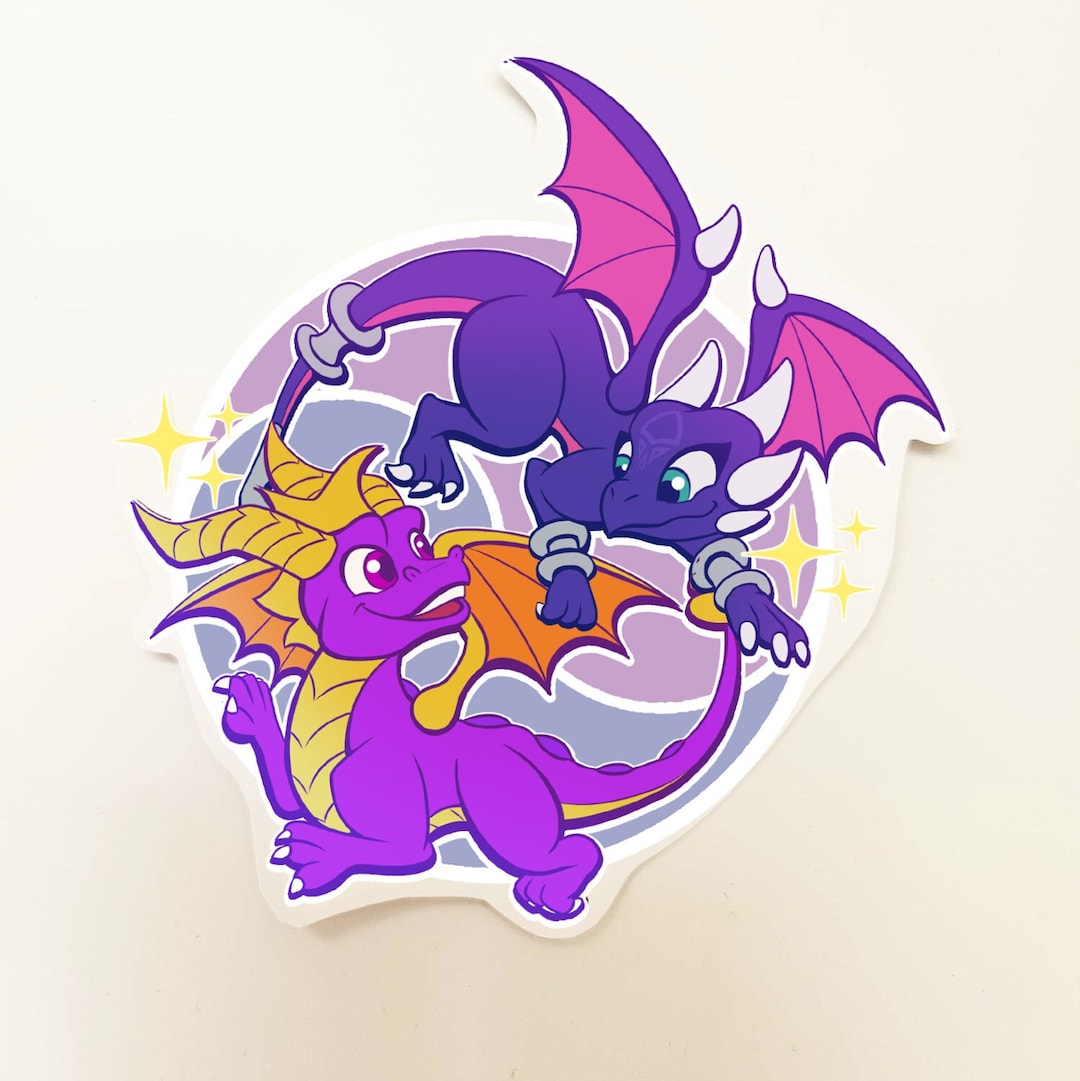 Spyro and Cynder the Dragon Stickers Cute Vinyl - Etsy