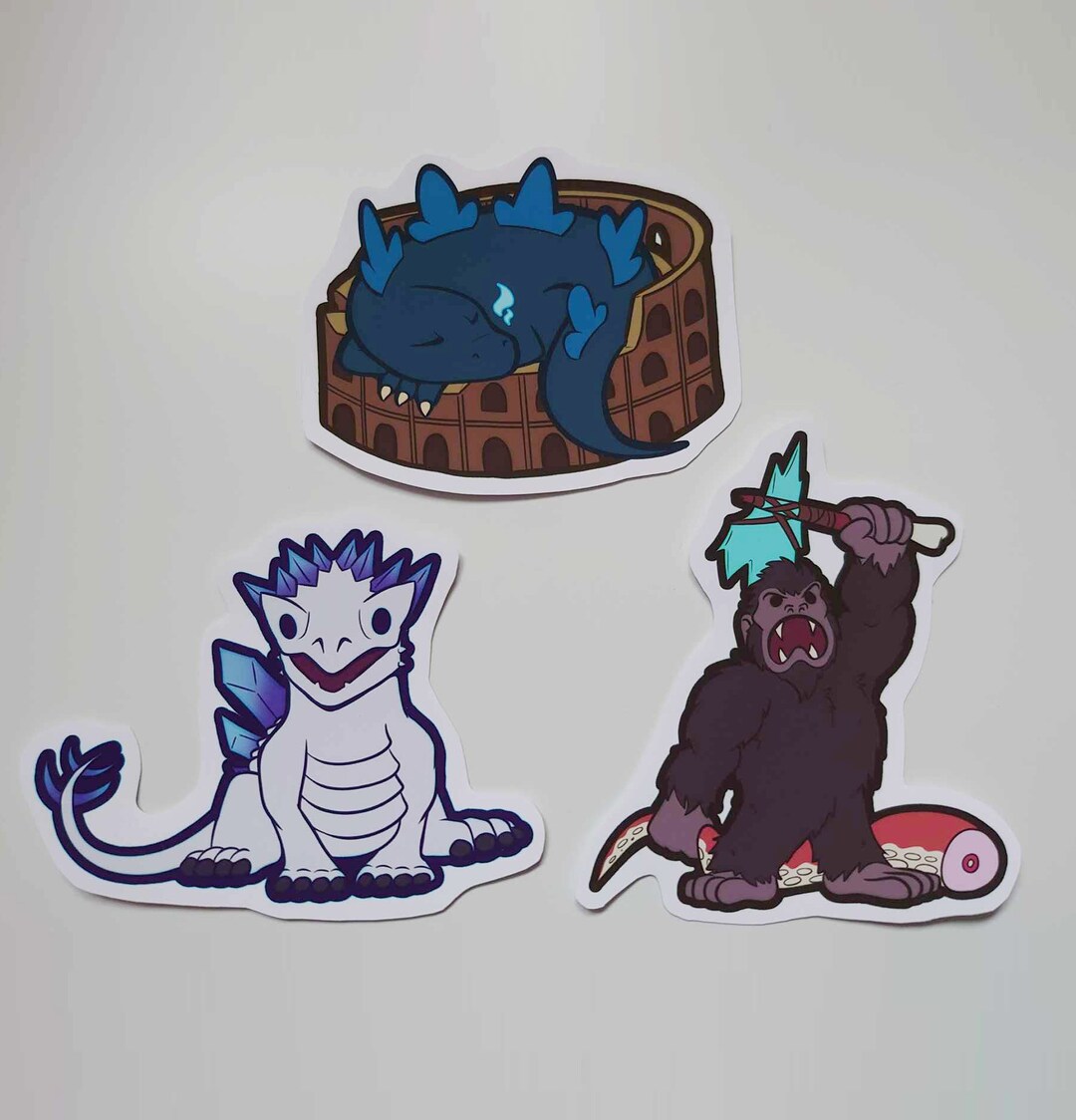 Godzilla X Kong Stickers Sleepy Godzilla Shimo and Kong - Etsy Australia