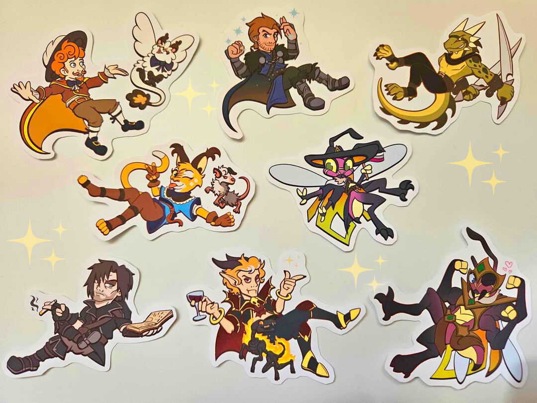 Custom Chibi Character Sticker Dungeons and Dragons OC Commission - Etsy