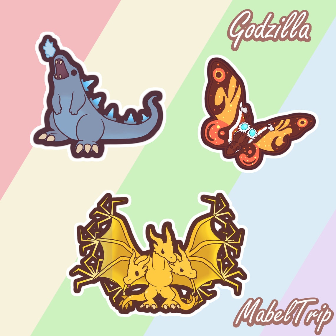 Godzilla King of Monsters Stickers - Etsy