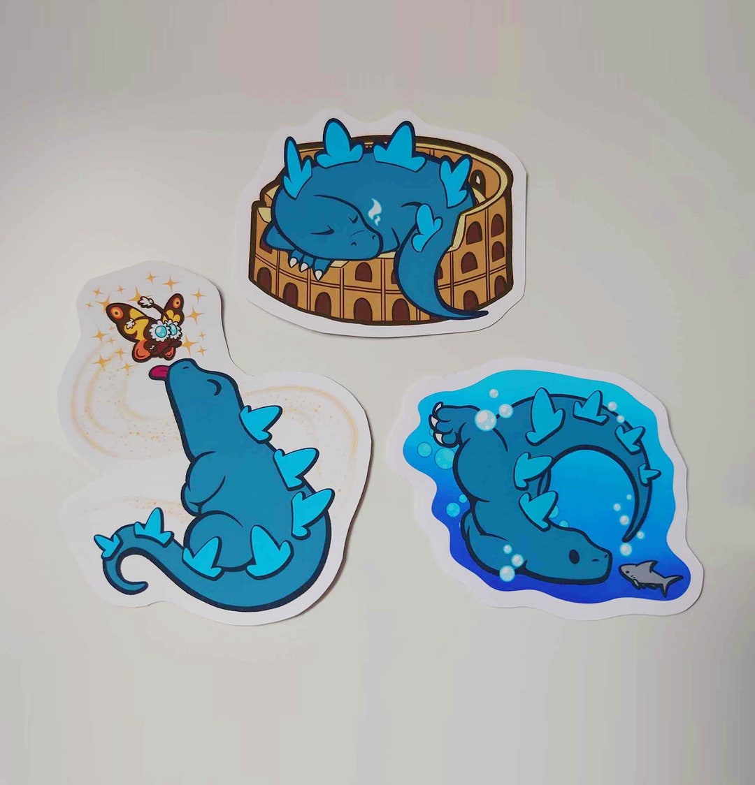 Godzilla Cute Stickers - Etsy