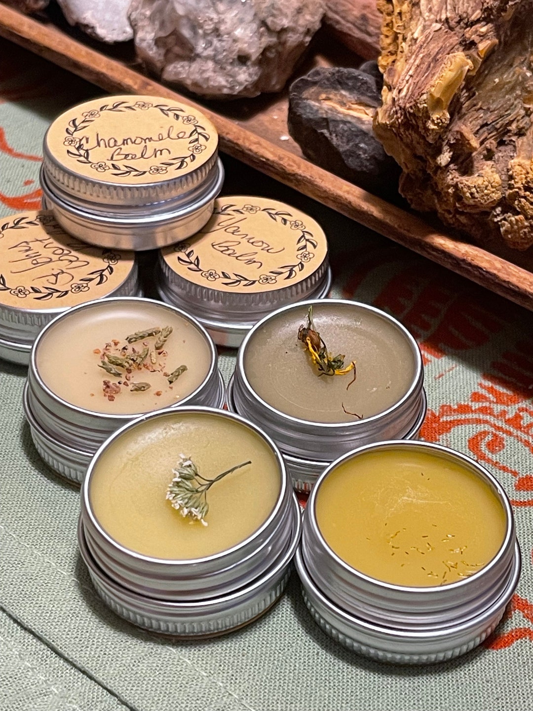 Set of 4 Lip Balm Herbal Blend Yarrow Lavender,st.johns Wort,pinyon ...