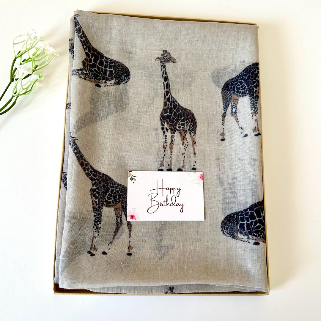 Giraffe Print Scarf: Boho Cotton Hijab Head Scarf - Etsy