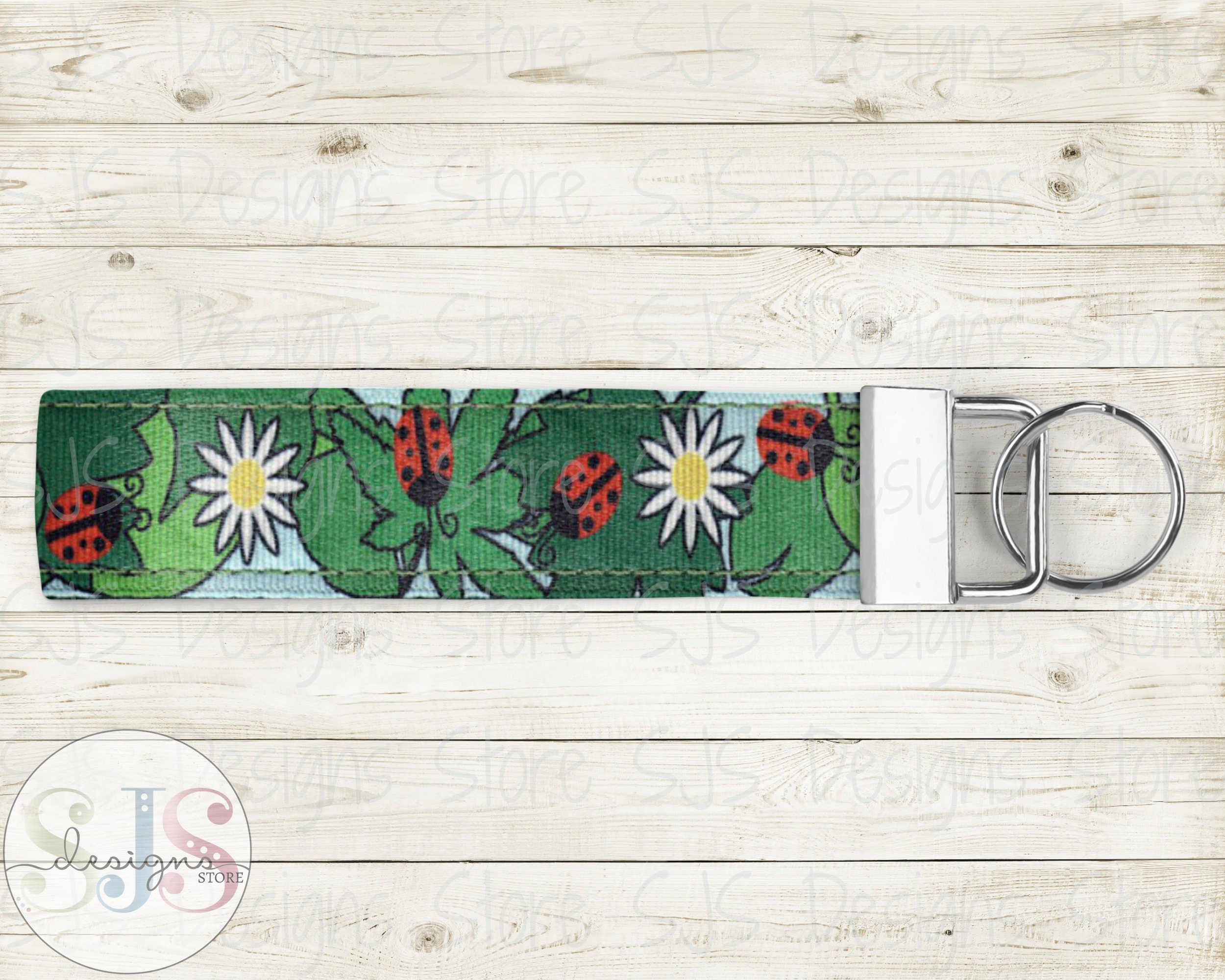 Ladybugs Wristlet Key Fob Fabric Key Fob Colorful Keychain | Etsy
