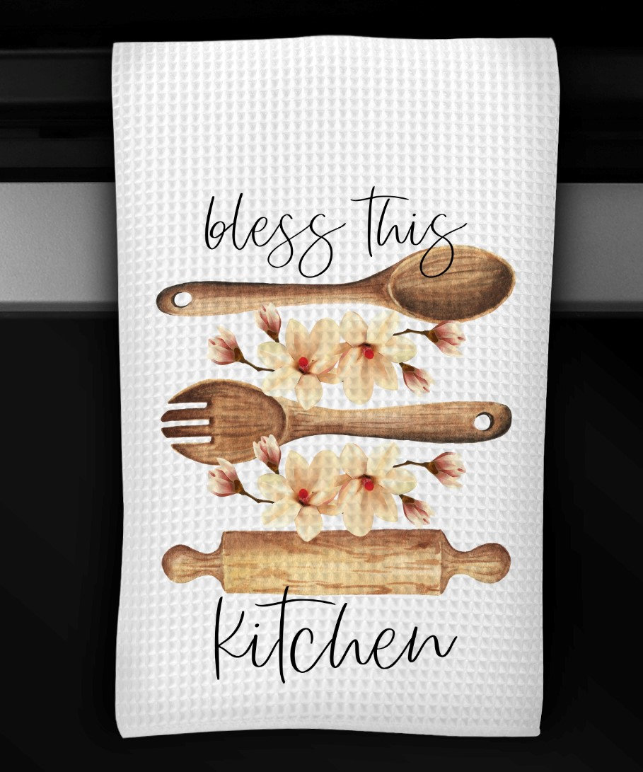 Bless this Kitchen Dish Towels New Home Housewarming Gift For | Etsy