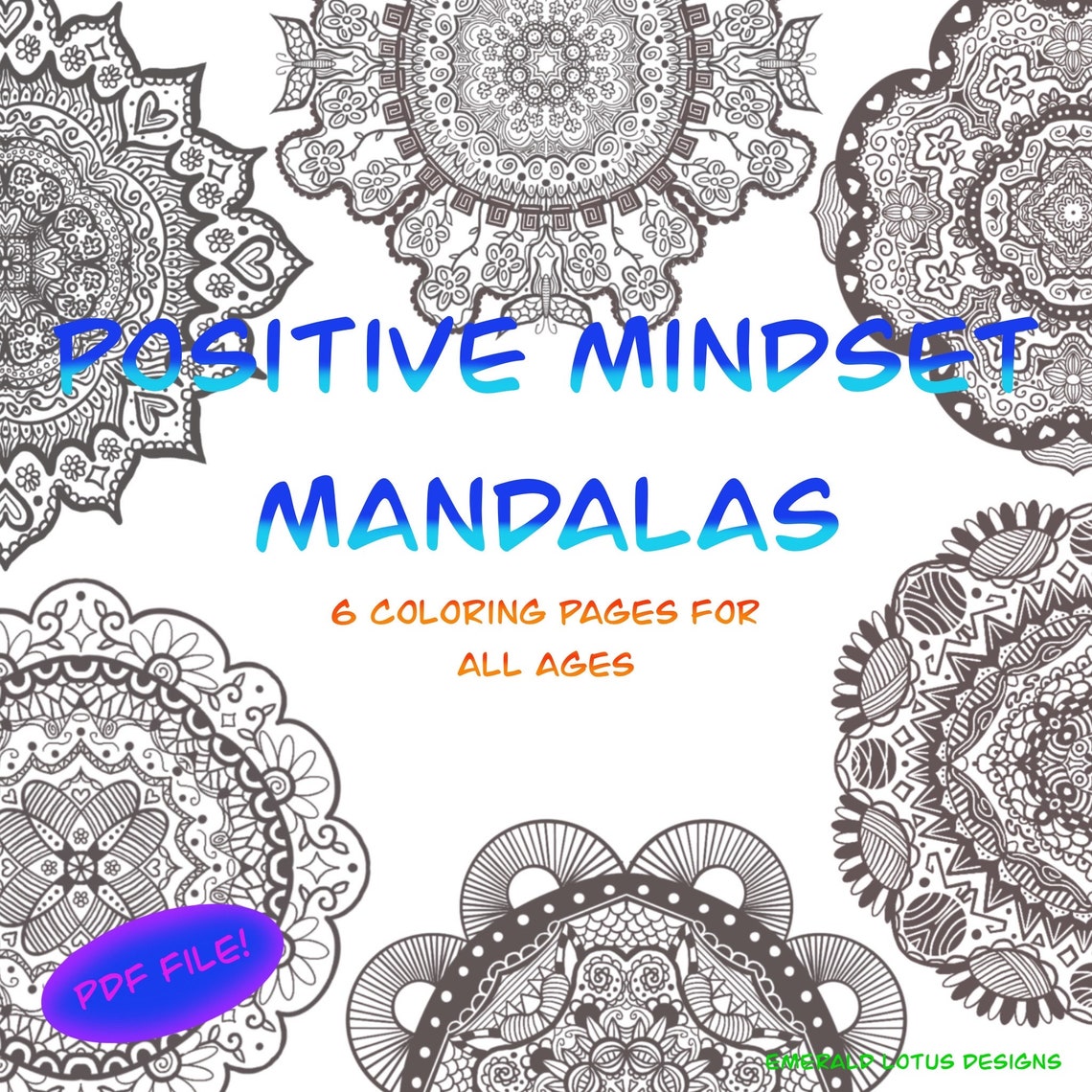 Positive Mindset Mandalas: Coloring Book for All Ages! - Etsy