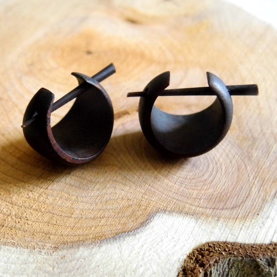 Small wooden hoop earrings store