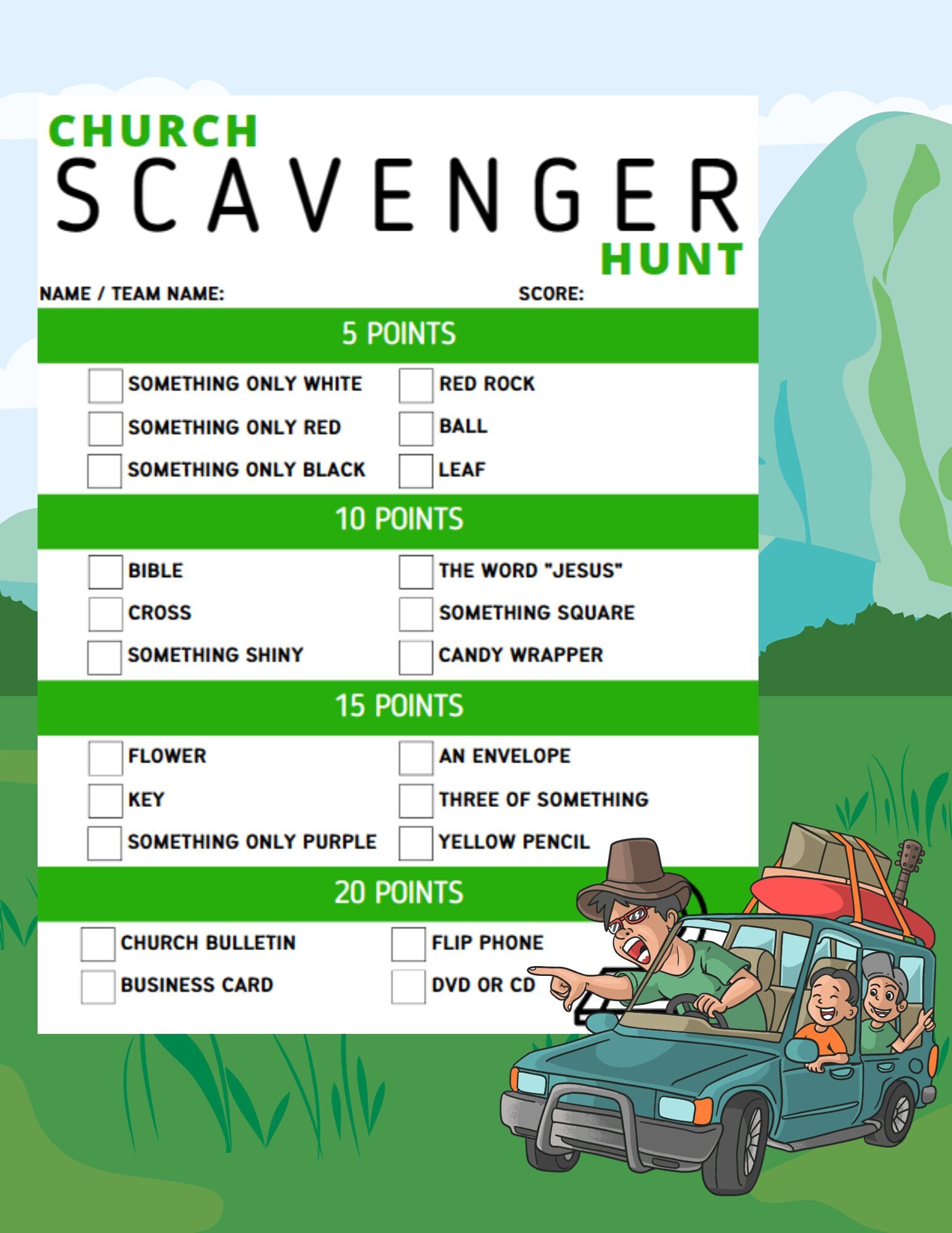 Church Scavenger Hunt - Great for Student Ministry or Youth Groups - Etsy