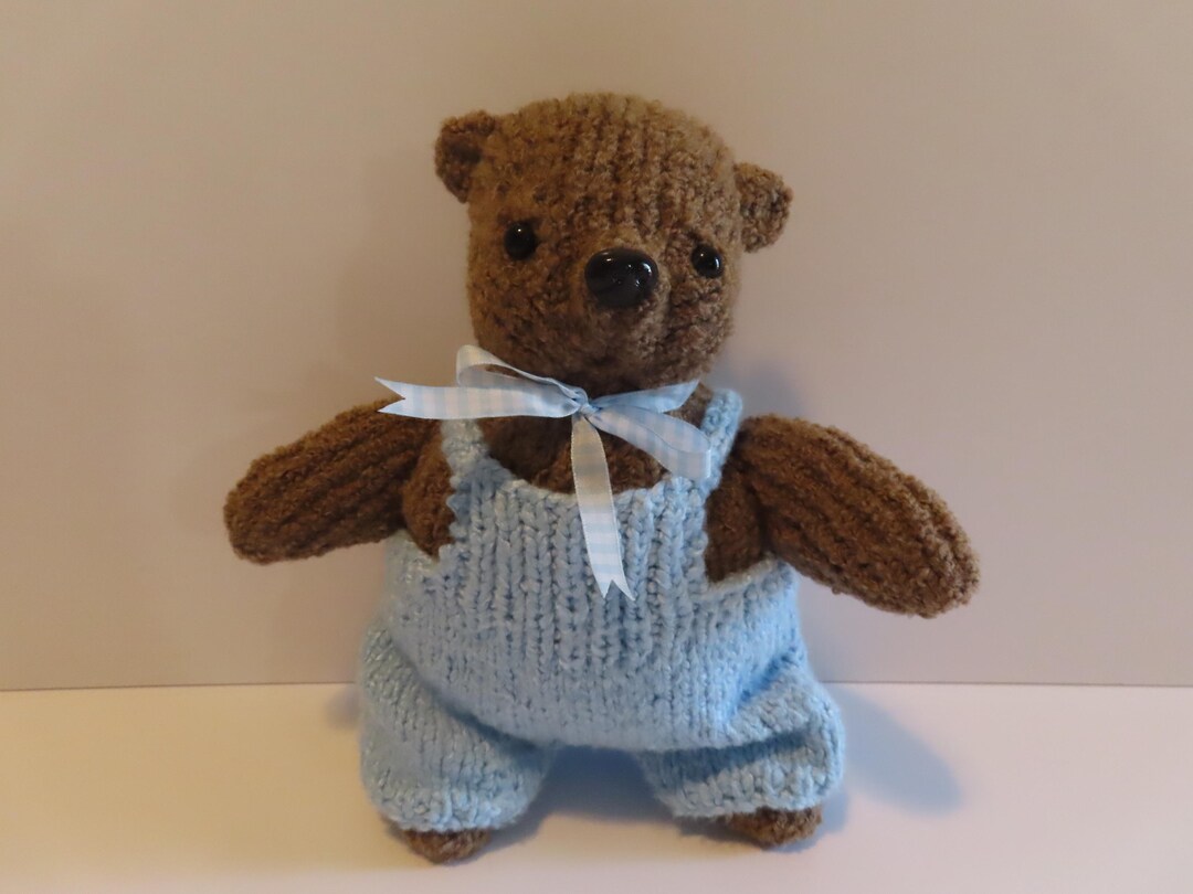 Hand Knitted Teddy Bear - Dot Pebbles Pattern by Claire Garland - Etsy