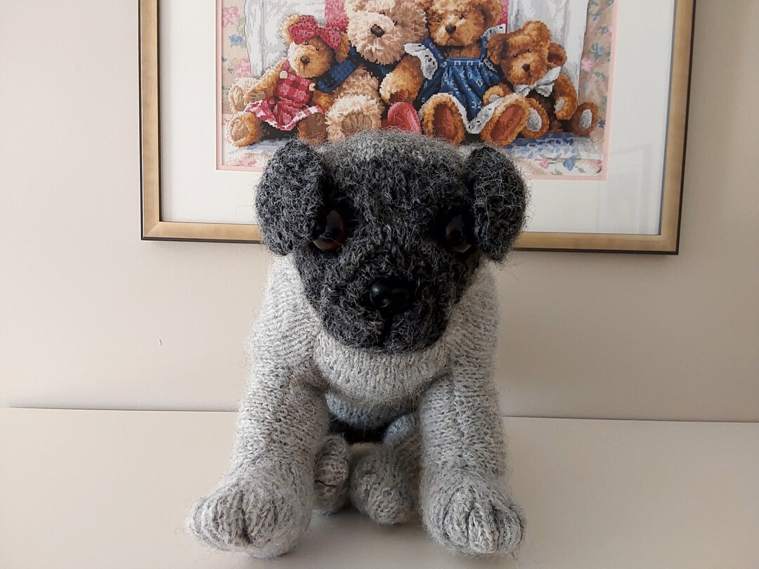 Hand Knitted Puppy - Dot Pebbles Pattern by Claire Garland - Etsy