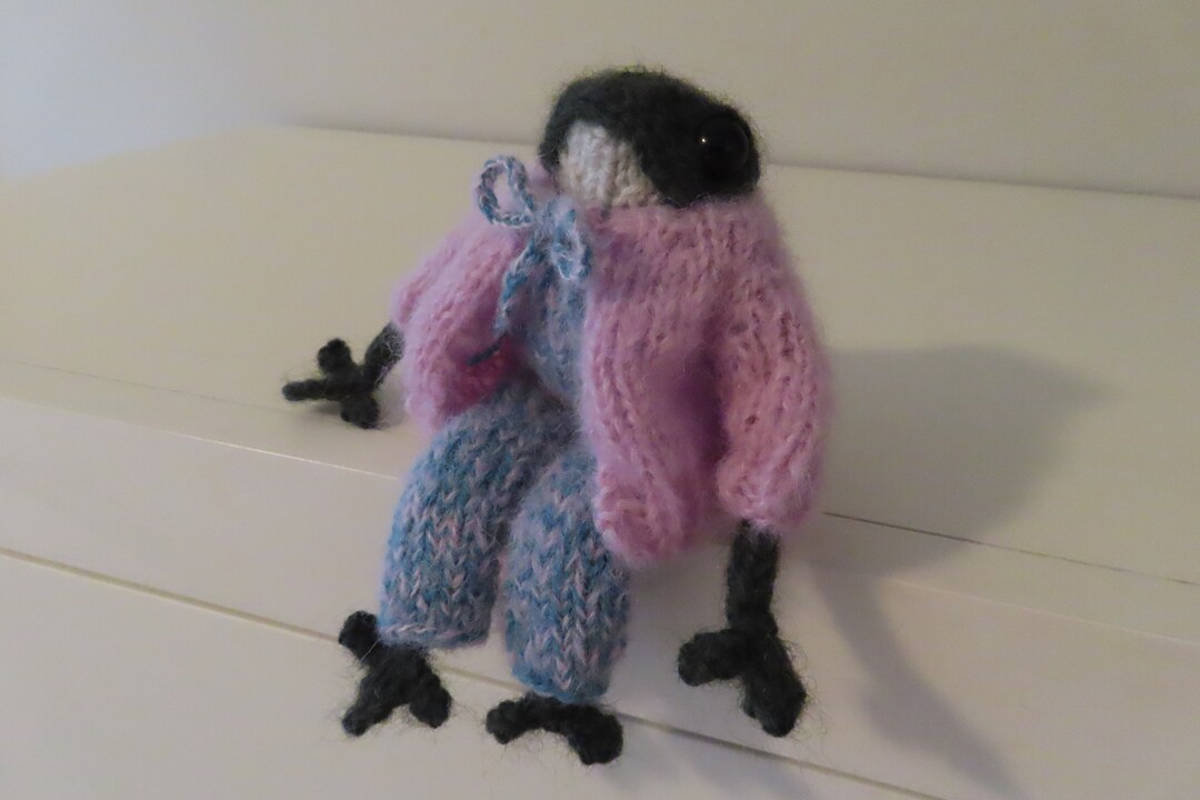 Hand Knitted Posable Froggy Dot Pebbles Pattern by Claire Garland - Etsy