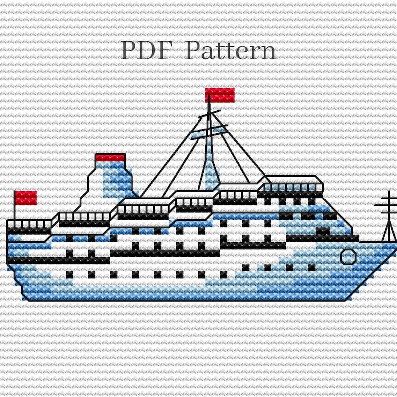 Ship Cross Stitch Pattern - Etsy