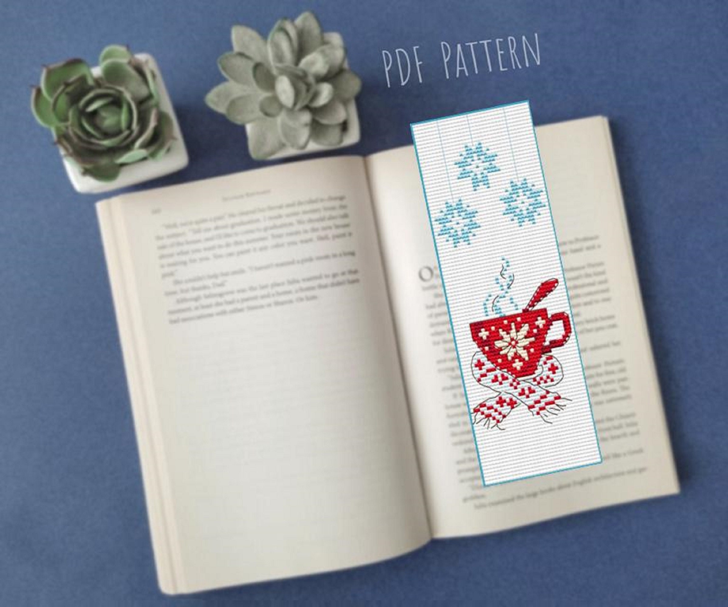 Christmas Book Mark Cross Stitch Pattern Snowflakes Cross - Etsy