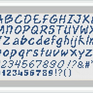 Cross Stitch Fonts Cross Stitch Letter Full Alphabet Hand Embroidery ...