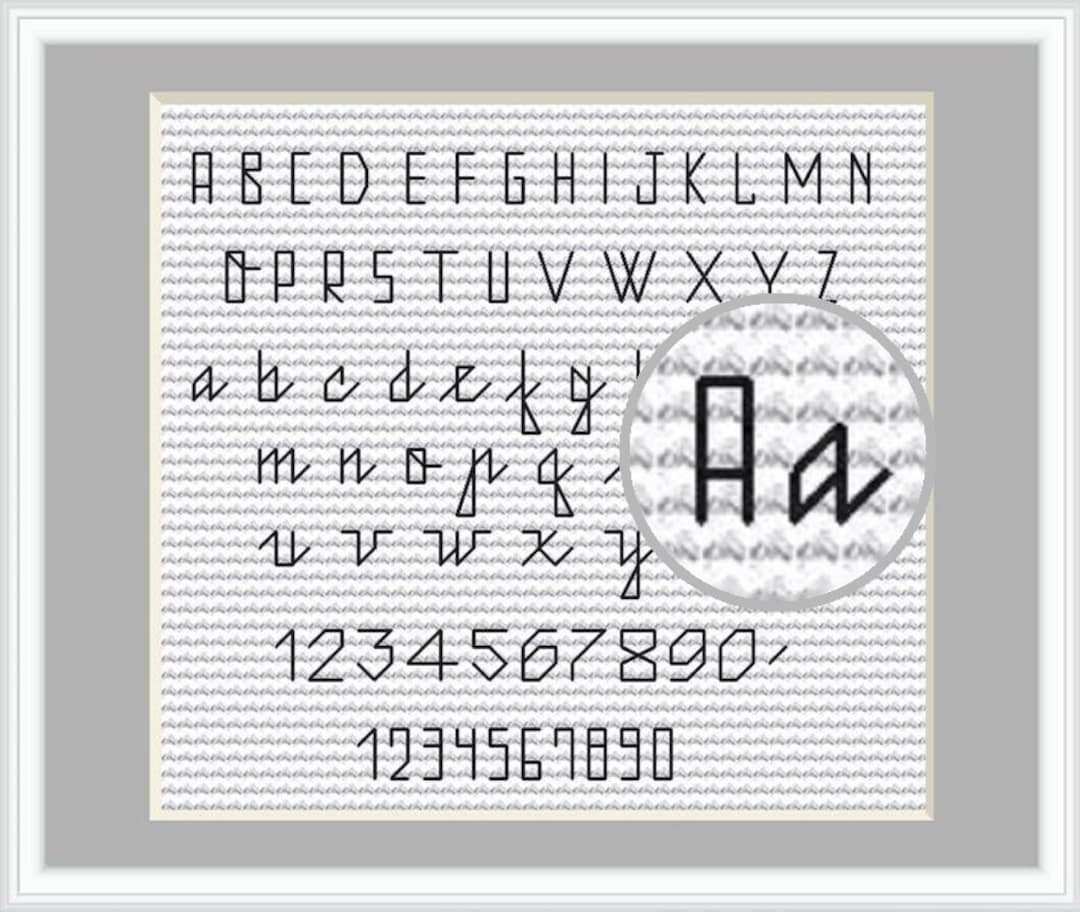 Backstitch Alphabet, Cross Stitch Font, Tiny Alphabet, Small Cross ...