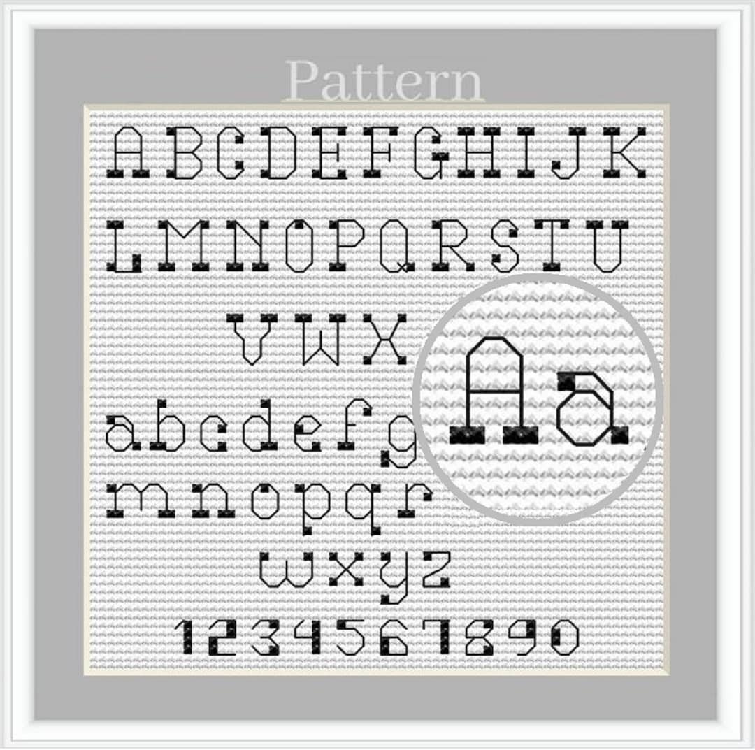 Backstitch Alphabet Cross Stitch Pattern, Cross Stitch Font, Cross ...