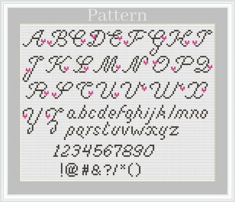 Cursive Alphabet Cross Stitch Pattern Cross Stitch Font - Etsy