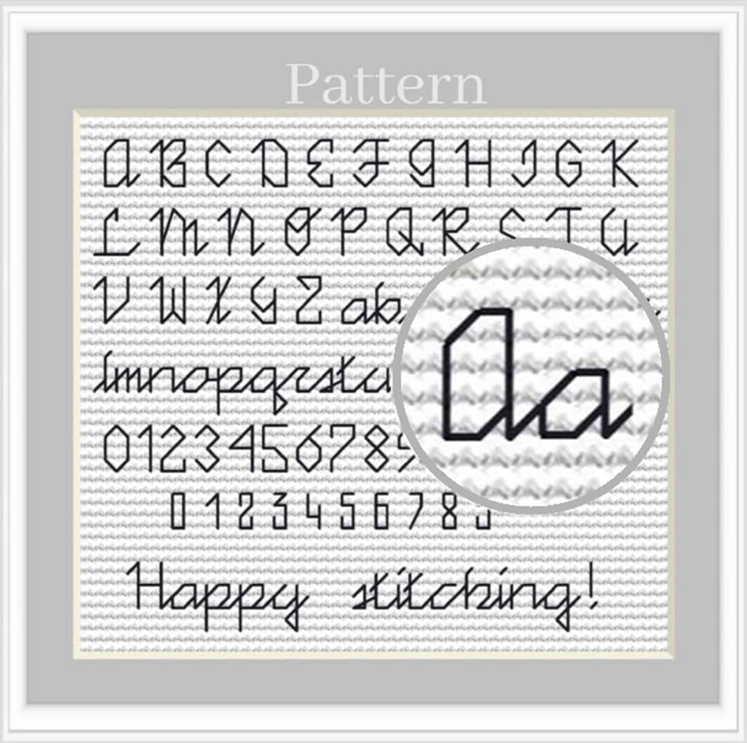 Backstitch Alphabet Cross Stitch Pattern, Cursive Alphabet, Cross ...