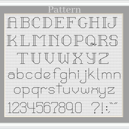 Cross Stitch Letters Backstitch Alphabet Cross Stitch - Etsy