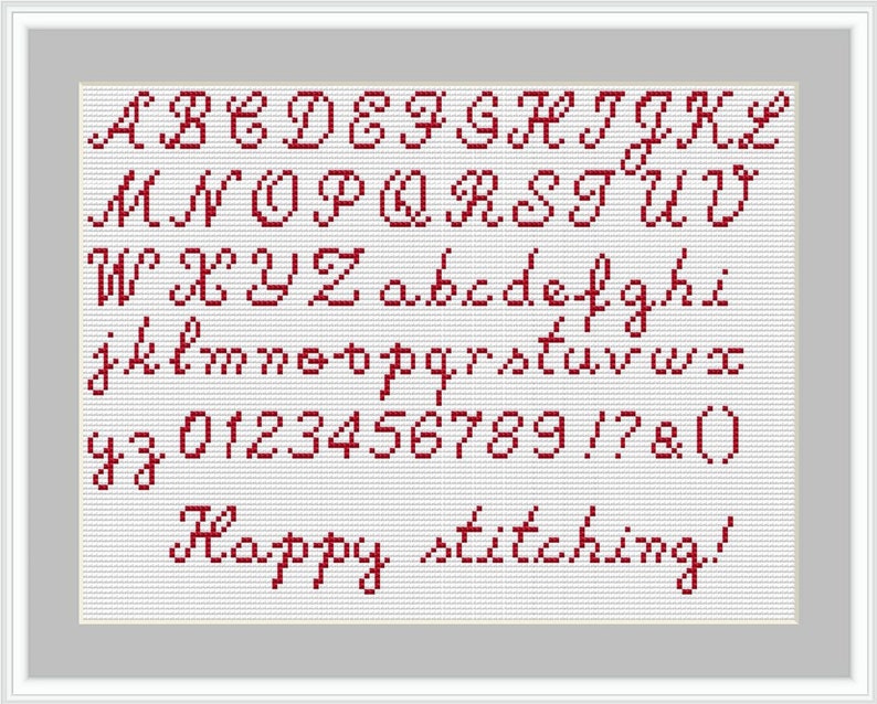 Cursive Alphabet Cross Stitch Pattern Cross Stitch Font - Etsy Canada