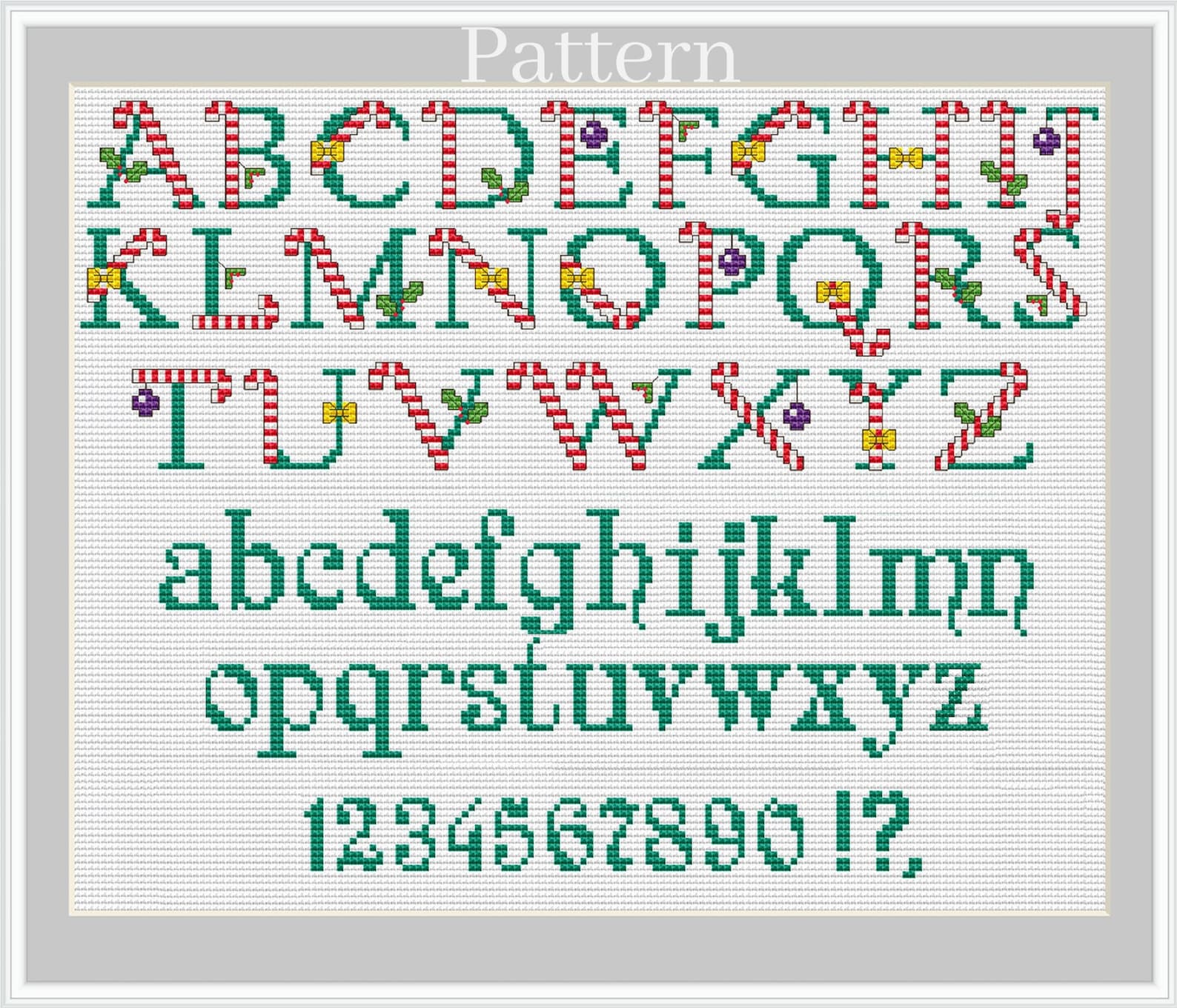 Christmas Alphabet Cross Stitch Pattern Christmas Fonts - Etsy