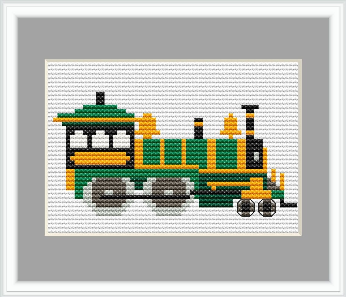 Train Cross Stitch Pattern Locomotive Cross Stitch for Boys - Etsy