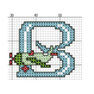 Cross Stitch Letters for Boys, Monogram Font, Blue Alphabet Cross ...