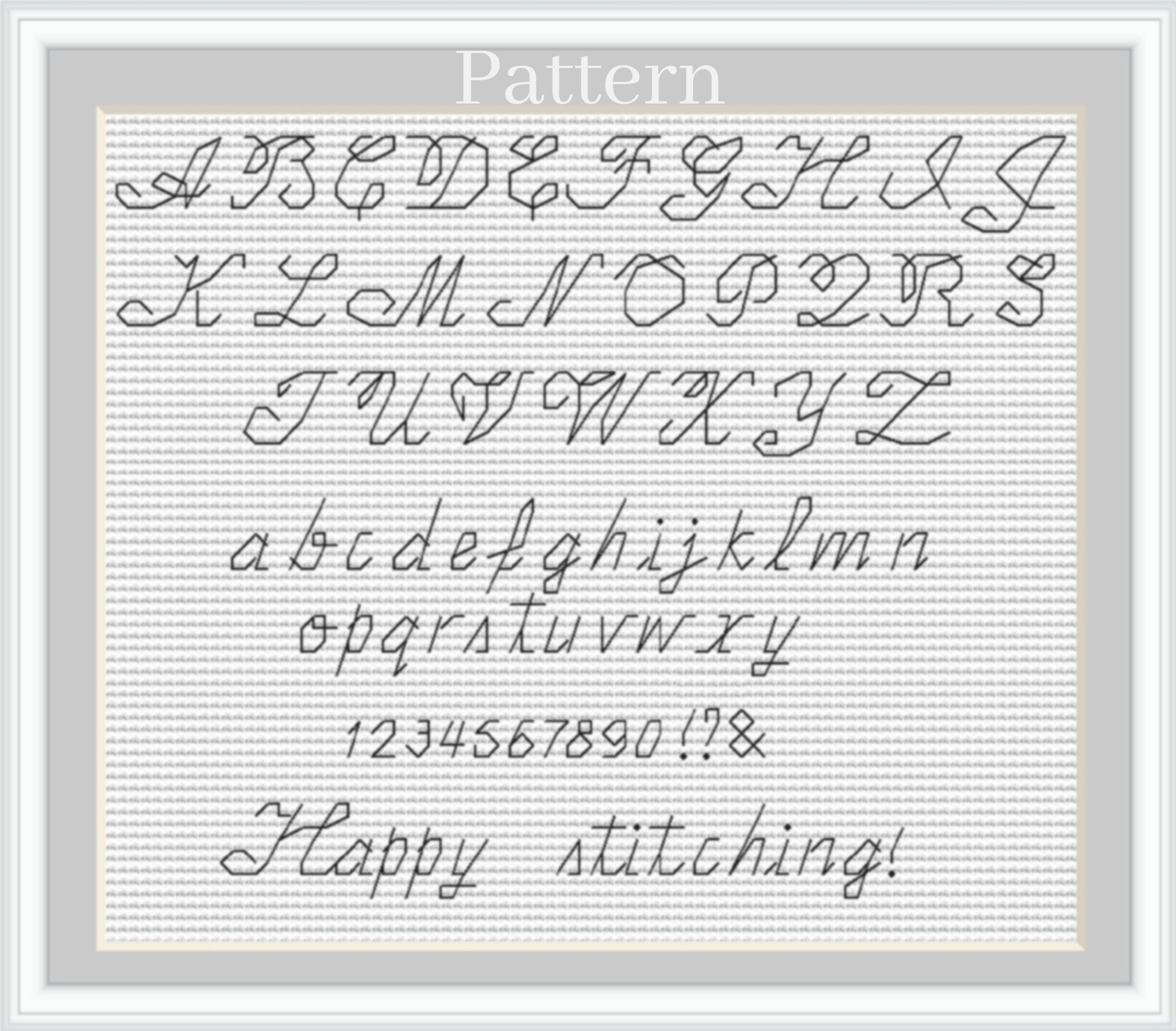 Backstitch Alphabet Cross Stitch Fonts Cursive Alphabet - Etsy