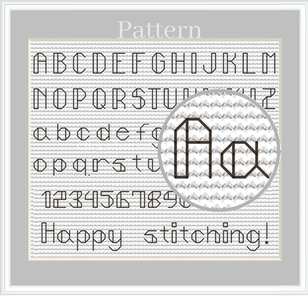 Backstitch Alphabet Cross Stitch Pattern With Small Letters and Numbers ...