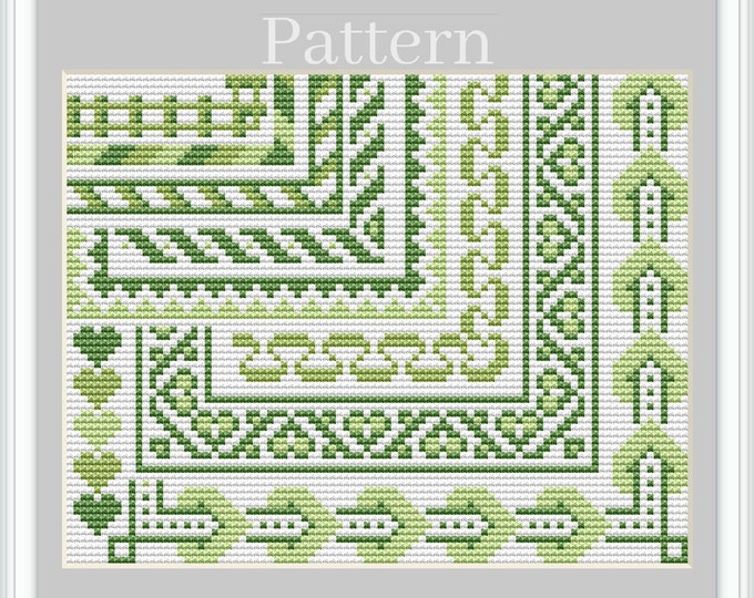 Cross Stitch Borders Pattern Leaf Vine Floral | Instant Download - Etsy ...