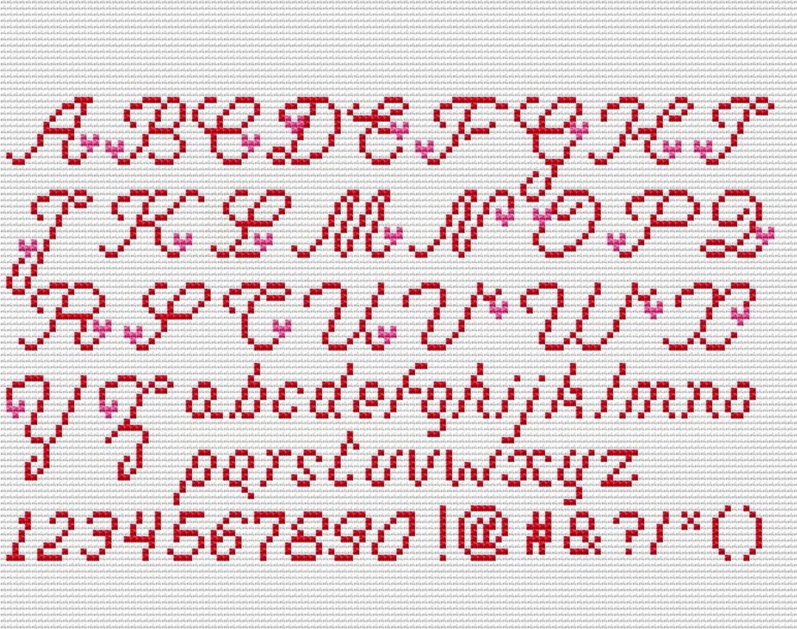 Cursive Alphabet Cross Stitch Pattern Cross Stitch Font - Etsy Canada