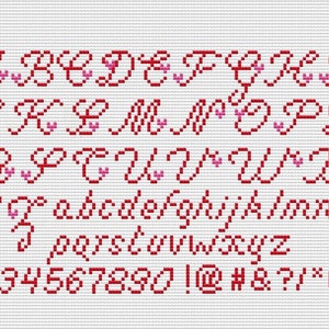 Cursive Alphabet Cross Stitch Pattern, Cross Stitch Font, Cross Stitch ...