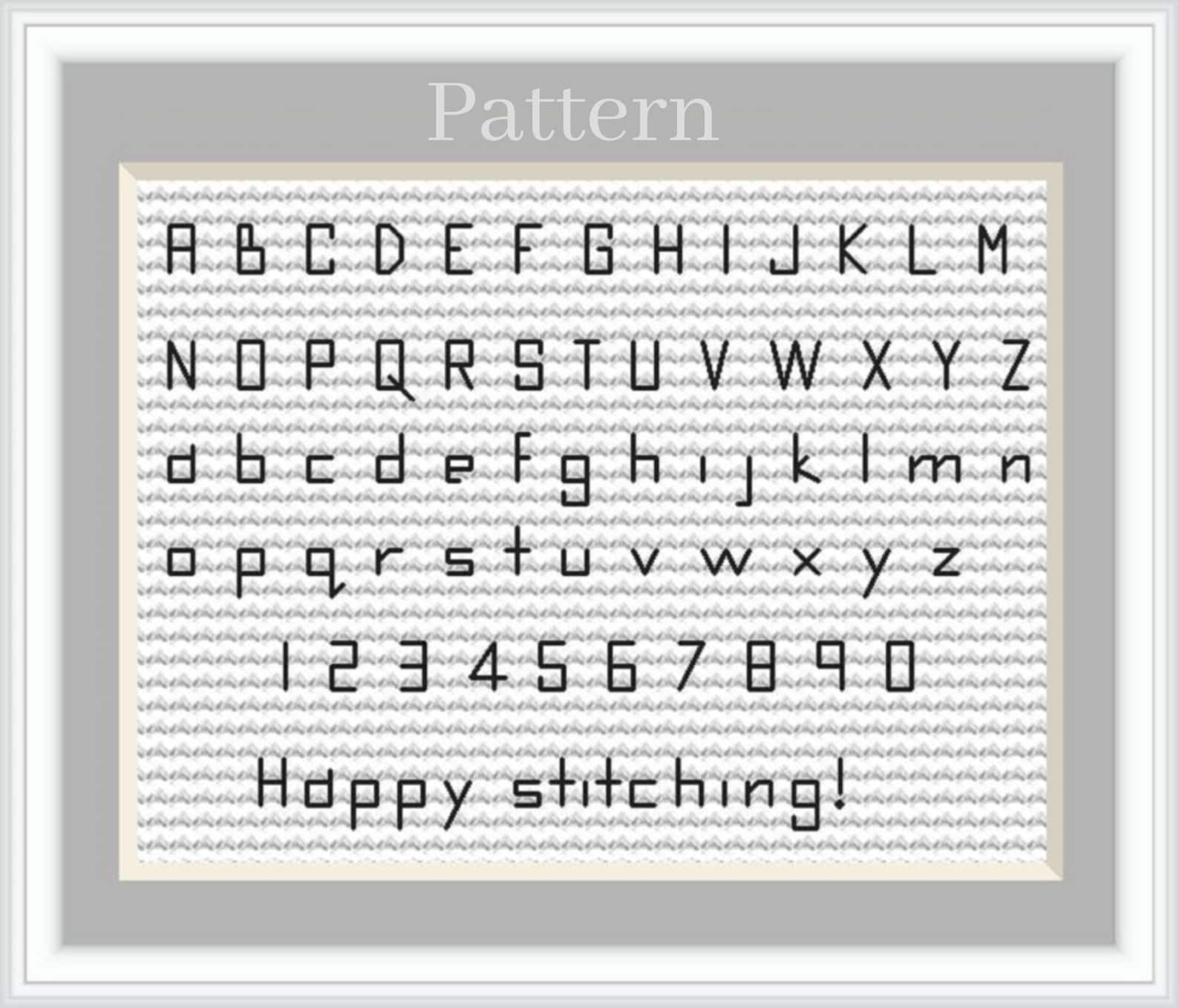 Small Cross Stitch Font, Backstitch Alphabet, Tiny Alphabet, Cross ...