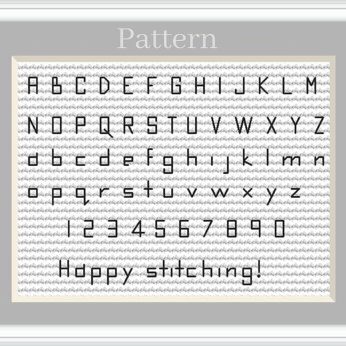 Backstitch Alphabet Cursive Cross Stitch Font Tiny Font - Etsy