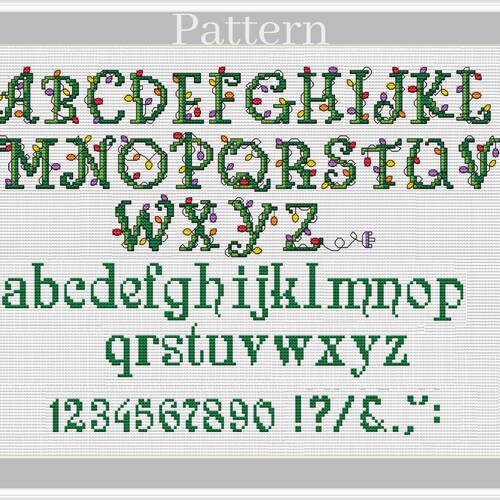 Christmas Alphabet Downloadable Cross Stitch Pattern - Etsy