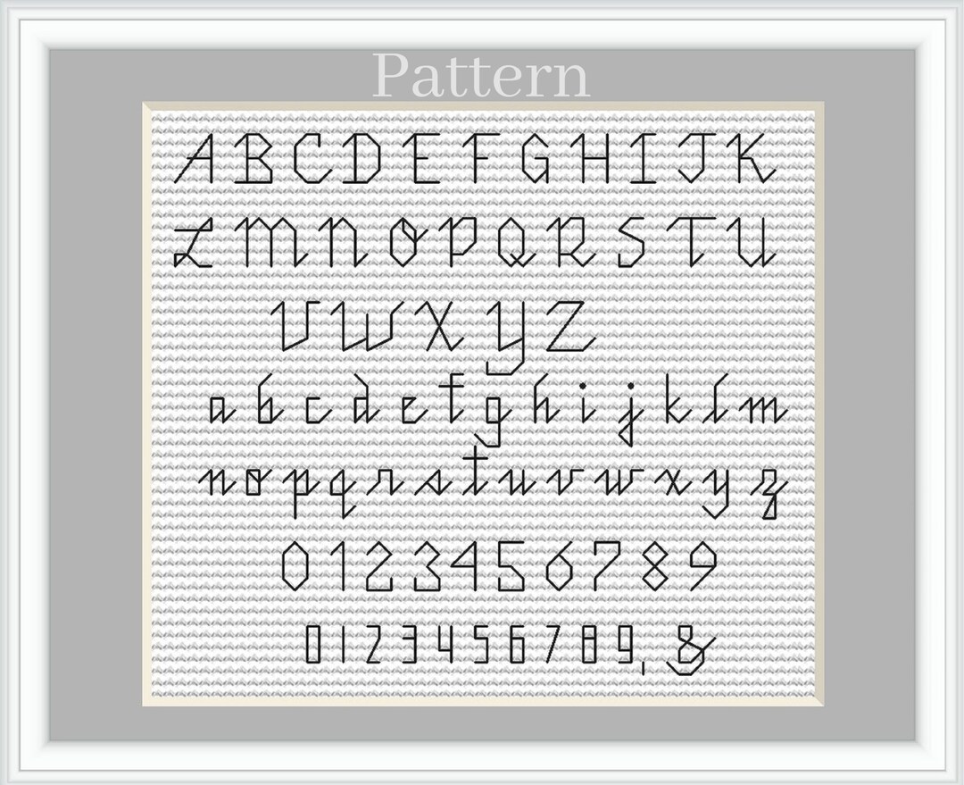 Backstitch Alphabet Cross Stitch Pattern, Cross Stitch Font, Cursive ...