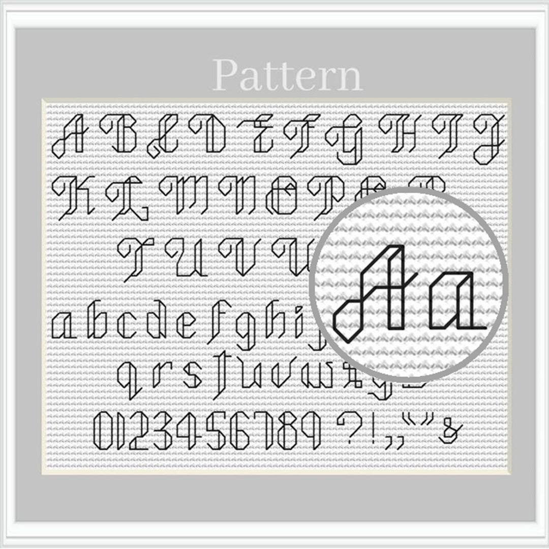 Cursive Font, Cross Stitch Font, Back Stitch Alphabet, Backstitch ...