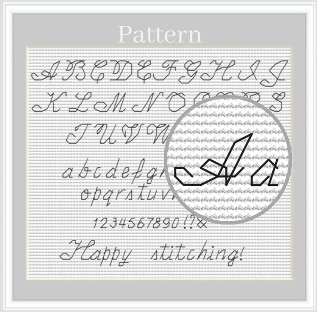 Backstitch Alphabet, Cross Stitch Fonts, Cursive Alphabet, Cross Stitch ...