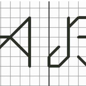 Backstitch Alphabet Chart, Cursive Alphabet With Letters and Numbers ...