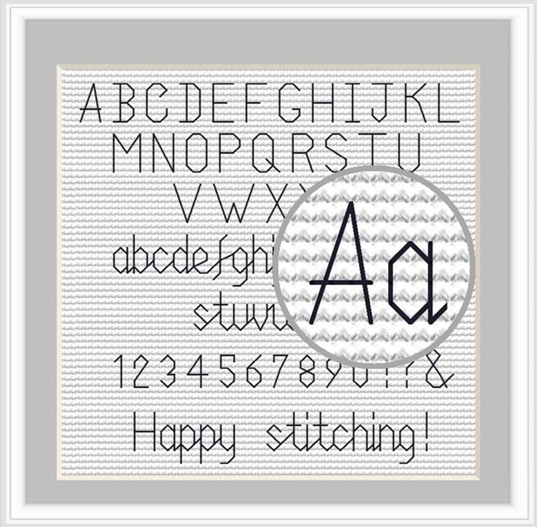 Backstitch Alphabet Cross Stitch Pattern With Letters and Numbers - Etsy