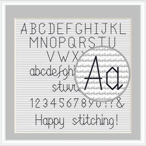 Backstitch Alphabet Cross Stitch Pattern With Letters and Numbers - Etsy