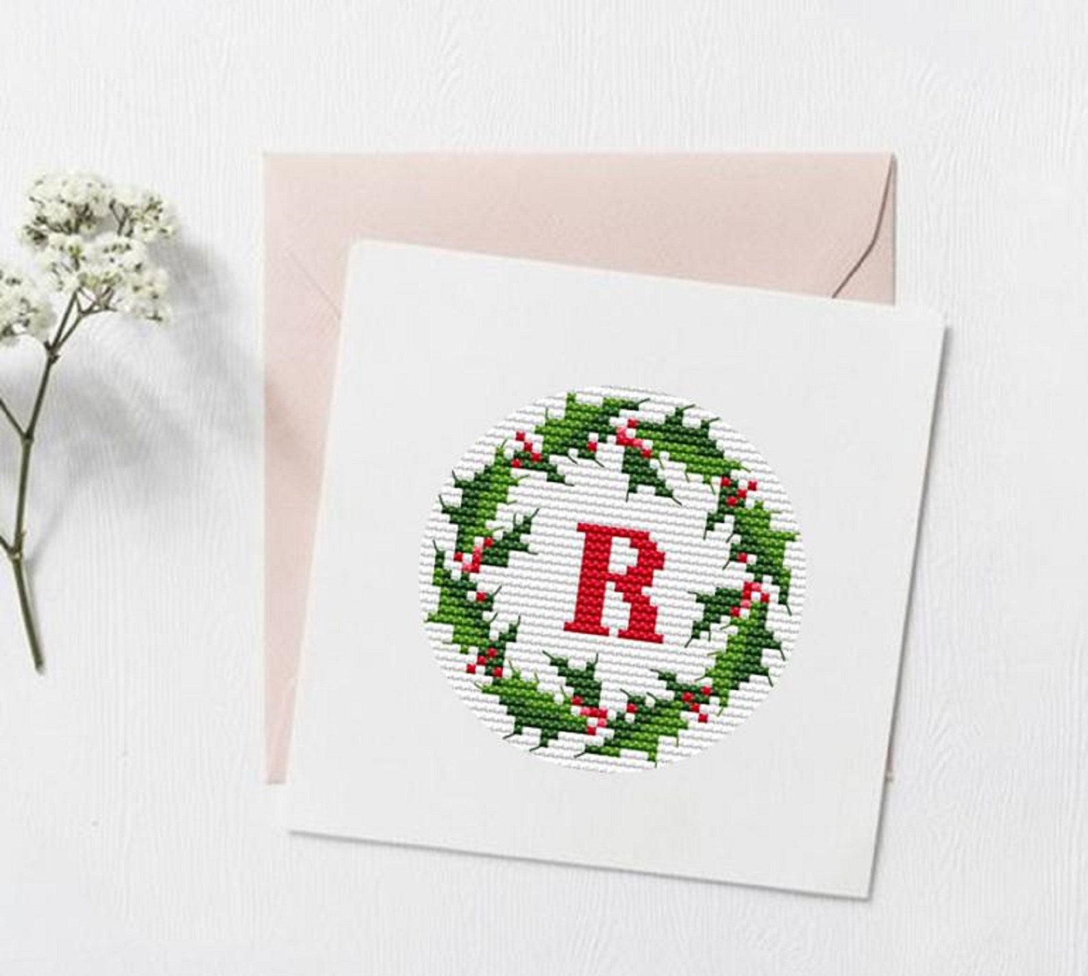 Christmas Monogram Letters, Monogram Ornament Cross Stitch Pattern ...